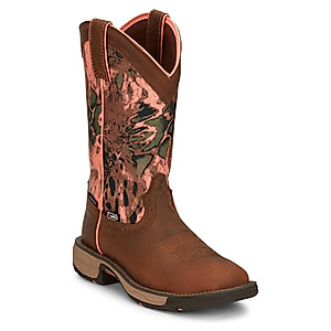 Justin Boots Women's Stampede Rush WP Soft Toe Square Toe Work Boot Brown/Multi 11 B