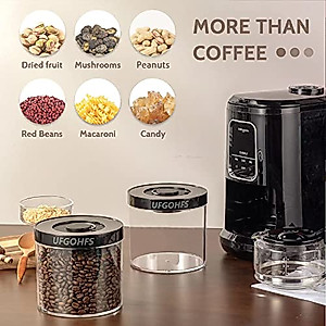 UFGOHFS Vacuum Coffee Canister Coffee Bean Storage Vacuum Seal Containers Airtight Coffee Container Airtight Food Storage Containers Coffee Vacuum Canister Coffee Containers 2.0 Liter Black