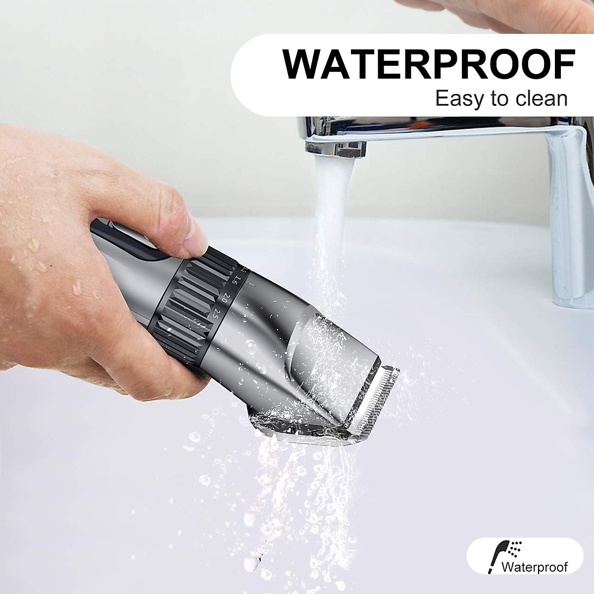 Cordless Hair Clippers for Men, Professional Hair Trimmer, Powerful Hair Grooming Cutting kit, Rechargeable Waterproof Electric Mens Haircut Clipper for Barbers & Home Use with LED Display