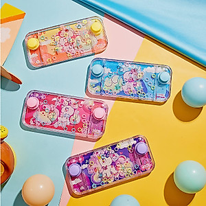 Chalyna 4 Pcs Handheld Water Games Water Ring Toys Multi Color Ring Toss Game Without Water Road Trip Toys Birthday Gift for Kids Party Favors Bag Fillers Pastime(Cartoon Style)