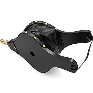 AMAGABELI GARDEN & HOME Fireplace Bellows 15.5"x 7" Large Wood Air Blower Cast Nozzle for Outdoor Camping BBQ Grill Chimney Hand Bellow Pump Pit Barbeque Fire Tools Accessories (Black)