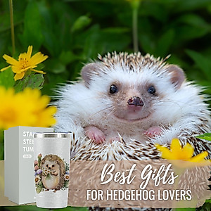 Onebttl Hedgehog Gifts for Women/Men, Unique 20oz Hedgehog Glitter Tumbler with Lid and Straw, Hedgehog Lover Gifts for Birthday, Christmas