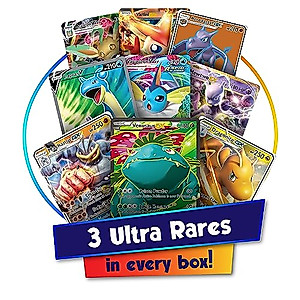Player's Choice Ultra Rare Card Bundle | 3X Ultra Rare Cards | 100+ Total Cards with 15 Bonus Rare or Holo Foil Cards | GG Deck Box Compatible with Pokemon Cards