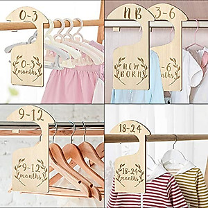 Premium Wood Baby Closet Dividers,Set of 7,from Newborn to 24 Month,Baby Closet Organizers,Nursery Decor,Baby Clothes Organizers (Style-3)