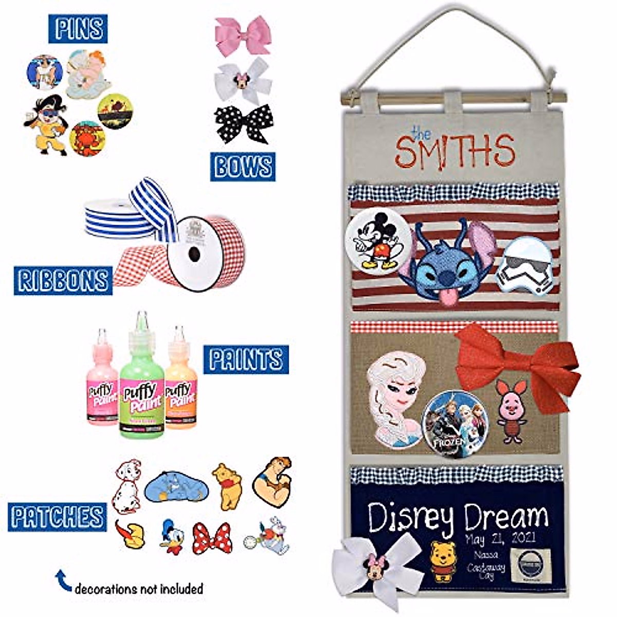 Fish Extender Disney Cruise Fitted - Hanging Pockets [3 Pocket] for Fish Exchange Extender Gifts on Disney Cruise Line Cabin Door