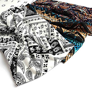 Aceorna Boho Bandeau Headbands Wide Knot Hair Band Stretch Turban Head Wraps Fashion Hair Accessories for Women 3 Pcs (Retro)