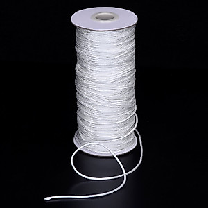 Outus 109 Yards/Roll White Braided Lift Shade Cord for Aluminum Blind Shade, Gardening Plant and Crafts(1.8 mm)