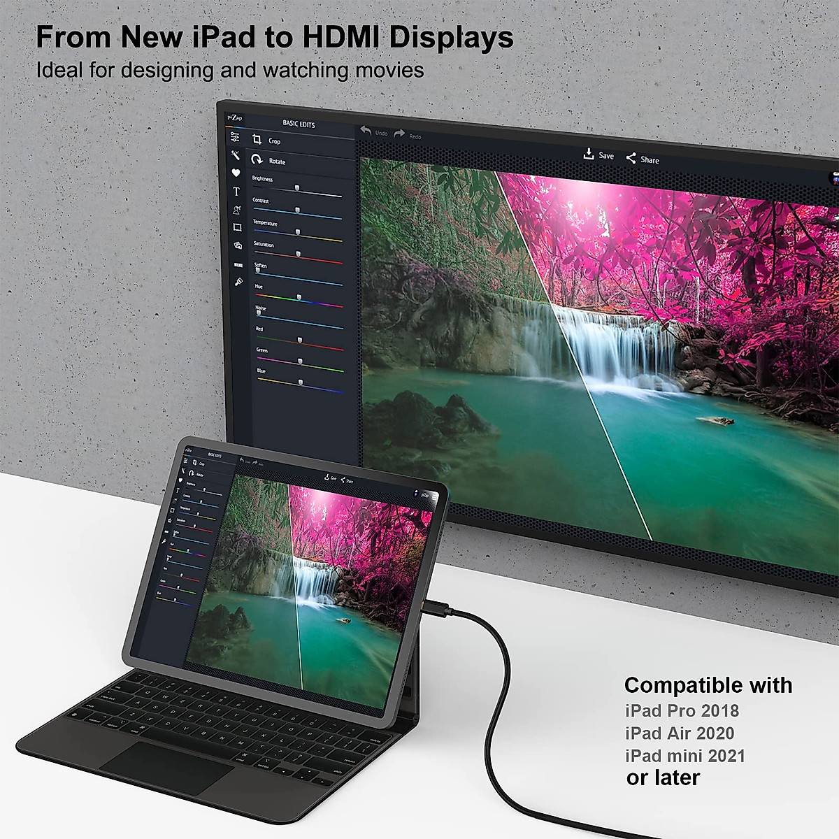 BENFEI USB C to HDMI 6 Feet Cable, USB Type-C to HDMI Cable, Thunderbolt 3/4 Compatible with iPhone 15 Pro/Max, MacBook Pro/Air 2023, iPad Pro, Surface Book 2, Galaxy S23 and More