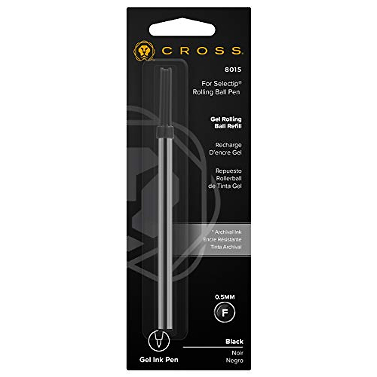 Cross Gel Rollerball Pen Refill - Black Fine (0.5MM) - Single Pack