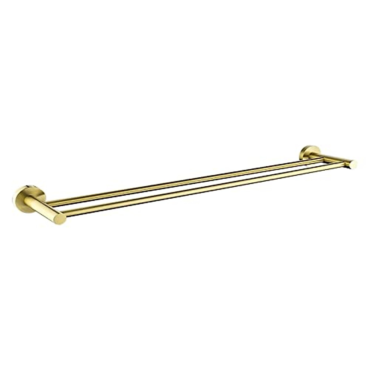 Towel BAR Rack Wall Mounted Towel Rack Towel Holder Rails Stainless Steel Material Towel Rack Brushed Gold Towel Bar Bathroom Hanger Towel Rack Toilet Wall-Mounted Shelf Double Rod (Color : 1 Pcs)