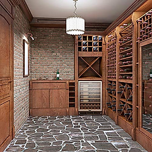 Galanz GLW57MS2B16 47 Bottle Built in Wine Refrigerator, Digital Temperature Control, White LED Interior Lighting, 5.7 Cu. Ft., Stainless Steel