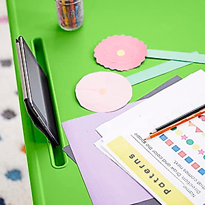 ECR4Kids Toddler Plus Desk and Chair, Kids Furniture, Grassy Green/Light Grey