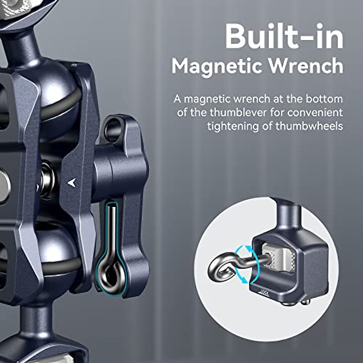 SmallRig Camera Magic Arm, Flexible Articulating Arm with 1/4” Screws, Field Monitor Mount with Dual Ballhead, Aluminum - 3873