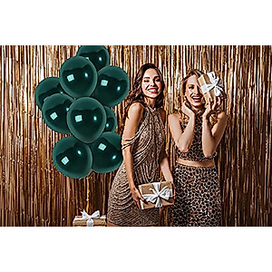Treasures Gifted Fall Balloons Dark Teal Double Stuffed Balloons - Dark Emerald Green Layer Balloons 12 Inch Hunter Green Balloons - Dark Forest Green Balloons 36 Pack Autumn Party Decorations
