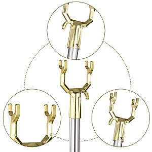 Clothes Hook Pole,Closet Hook Extends from 26 inches to 56 inches,Light Weight and Sturdy,Closet Hook Rod Made of Stainless Steel Adjustable,Foam Handles and U-head Design, High Reach Hanger Hooks
