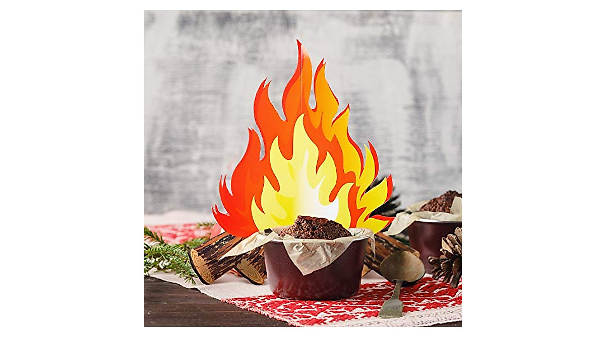 6-Pack 3D Fake Campfire Torches for Party & Events | Tatuo