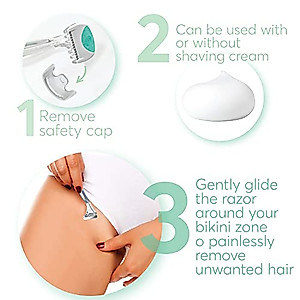 Kai About Body Bikini Shavers - Gentle Razors for Shaving, Trimming & Exfoliating - Includes 3 Beauty Groomers