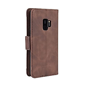 Card Slot Case for Samsung Galaxy S9 Plus Stand Flip Case Cover for Samsung Galaxy S9 Plus Retro Magnetic Phone Shell Wallet Phone case with Card Slots