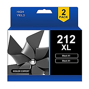 Kolor Expert T212 Black Ink Cartridge Replacement for 212XL T212XL 212 XL T212 Work with XP-4100 XP-4105 WF-2830 WF-2850 Printer (2 Black)