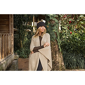 SHU-SHI Womens Cozy Knit Poncho Sweater Shawl Wrap Open Front Cape Lightweight Kimono