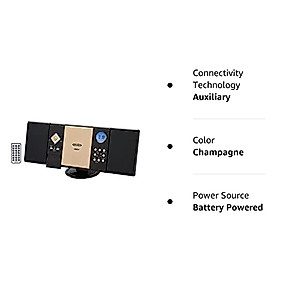 Jensen JMC-180C Champagne Wall Mountable CD Shelf System with Digital AM/FM Stereo Receiver and Remote
