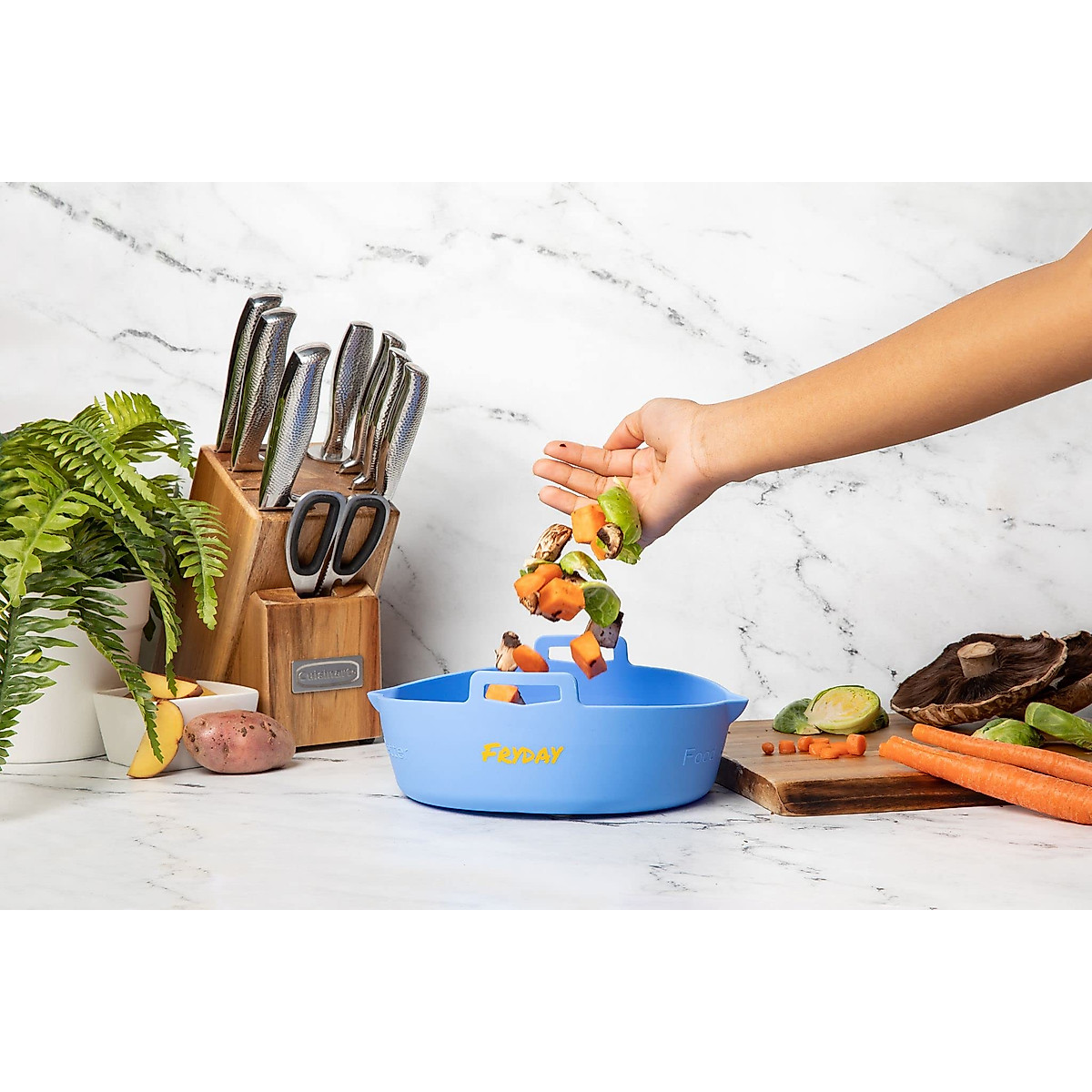 FRYDAY Platinum Silicone Air Fryer Liner - 8” Air Fryer Liners Fit Most 4 QT, 6 QT, 8 QT Air Fryer Basket - Reusable and Dishwasher Safe Silicone Airfryer Liners - Non-Toxic Air Fryer Accessories