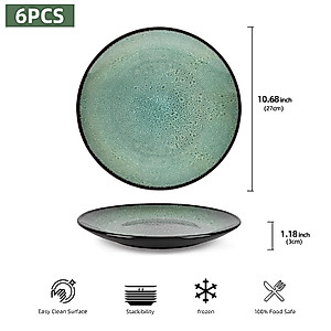 Yakitoko Dinner Plates Set of 6, 10.6 Garden Sculpture Outdoor Decoration