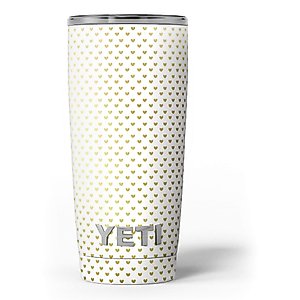 Design Skinz Tiny Golden Hearts Pattern - Skin Decal Vinyl Wrap Kit Compatible with The Yeti Rambler Cooler Tumbler Cups