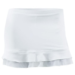 SOFIBELLA UV Colors Ruffle 11in Girls Tennis Skirt - White/L