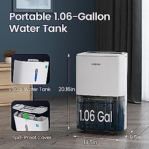 Waykar 120 Pints Energy Star Home Dehumidifier for Spaces up to 6,000 Sq. Ft at Home, in Basements and Large Rooms with Drain Hose, Handle, Auto Defrost and Self-Drying.