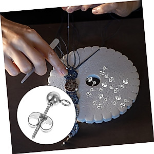 TEHAUX DIY Earrings Set 40pcs Round Bead Ear Studs Stainless Steel Jewelry Pierced Earing Studs for Women Men