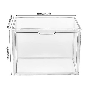 Cutora 3 Pack Clear Handbag Purse Storage Organizers for Closet, Acrylic Handbag Purse Shoes Toy Display Plastic Case, Anti Dust Luxury Stackable Bag Container Box with Magnetic Door for Pocketbook Clutch