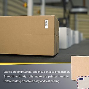 BETCKEY - 1.5" x 0.5" (38 mm x 13 mm) File Folder & Address Labels Compatible with Zebra & Rollo Label Printer,Premium Adhesive & Perforated [1 Rolls, 2350 Labels]