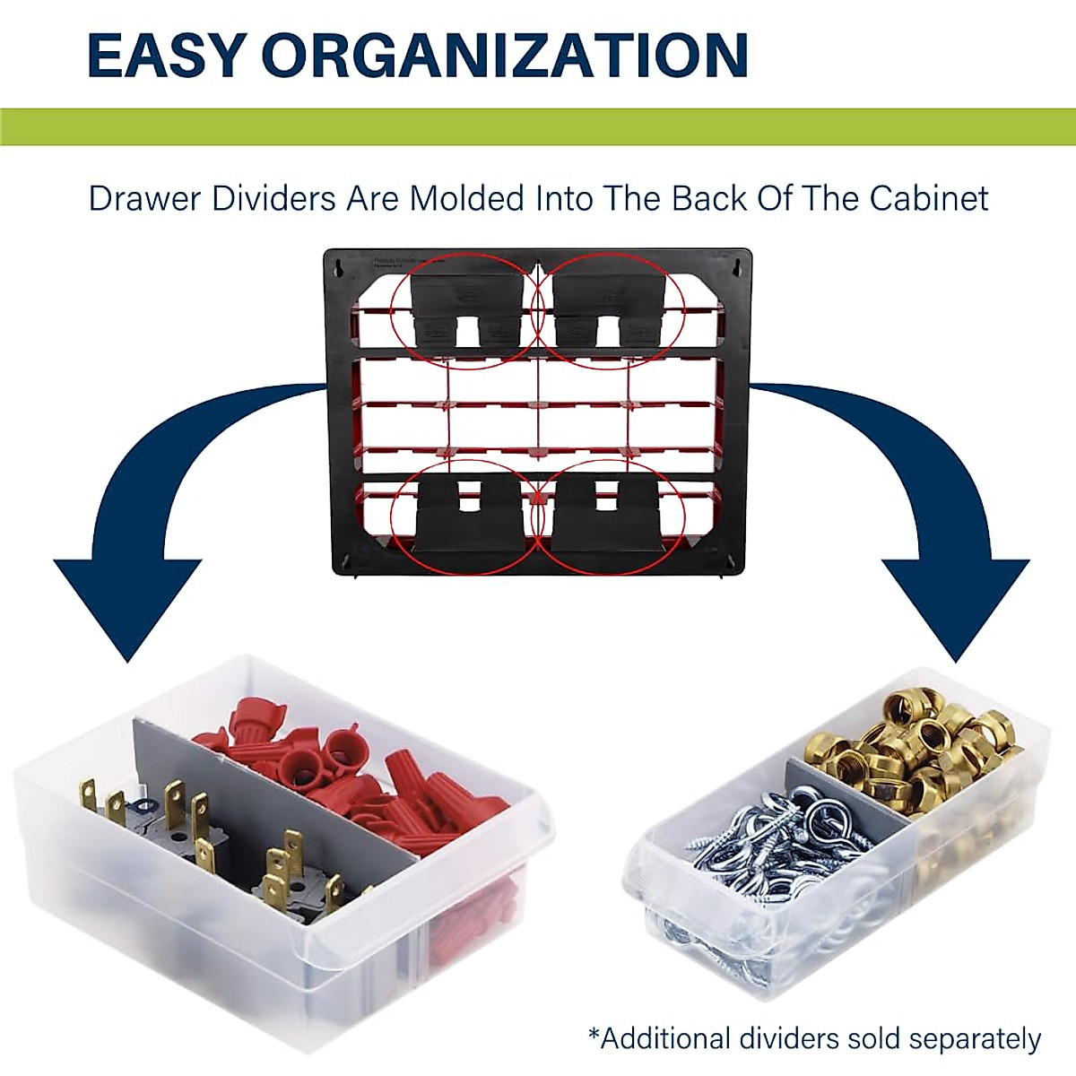 Akro-Mils 10144, 44 Drawer Plastic Parts Storage Hardware and Craft Cabinet, 20-Inch W x 6.37-Inch D x 15.81-Inch H, Black