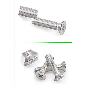 Guard4U 750Pcs 15-Size Metric M1 M1.2 M1.4 M1.6 M1.7 Stainless Steel Phillips Countersunk/Flat Head Small Machine Screws Assortment Kit