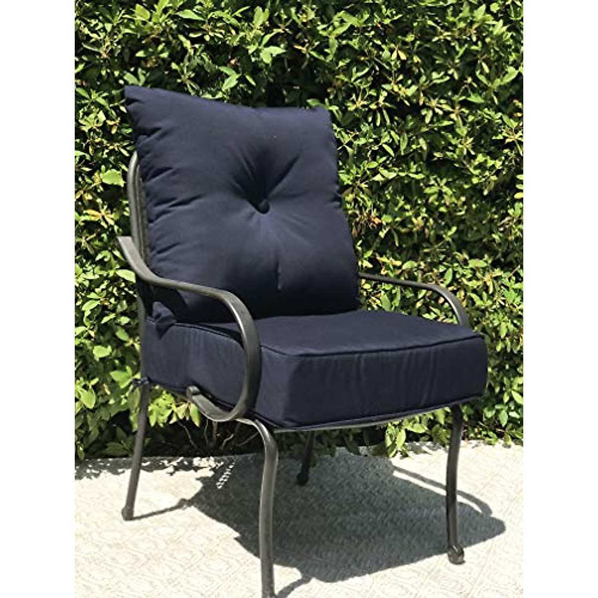 RULU 02180 Patio Cushion Outdoor/Indoor Sunbrella, Seat 22.5 x 22.5 x 5.75 inch + Back 23 x 23 x 7 inch, 23x22x22 Inch (Pack of 1), Canvas Navy
