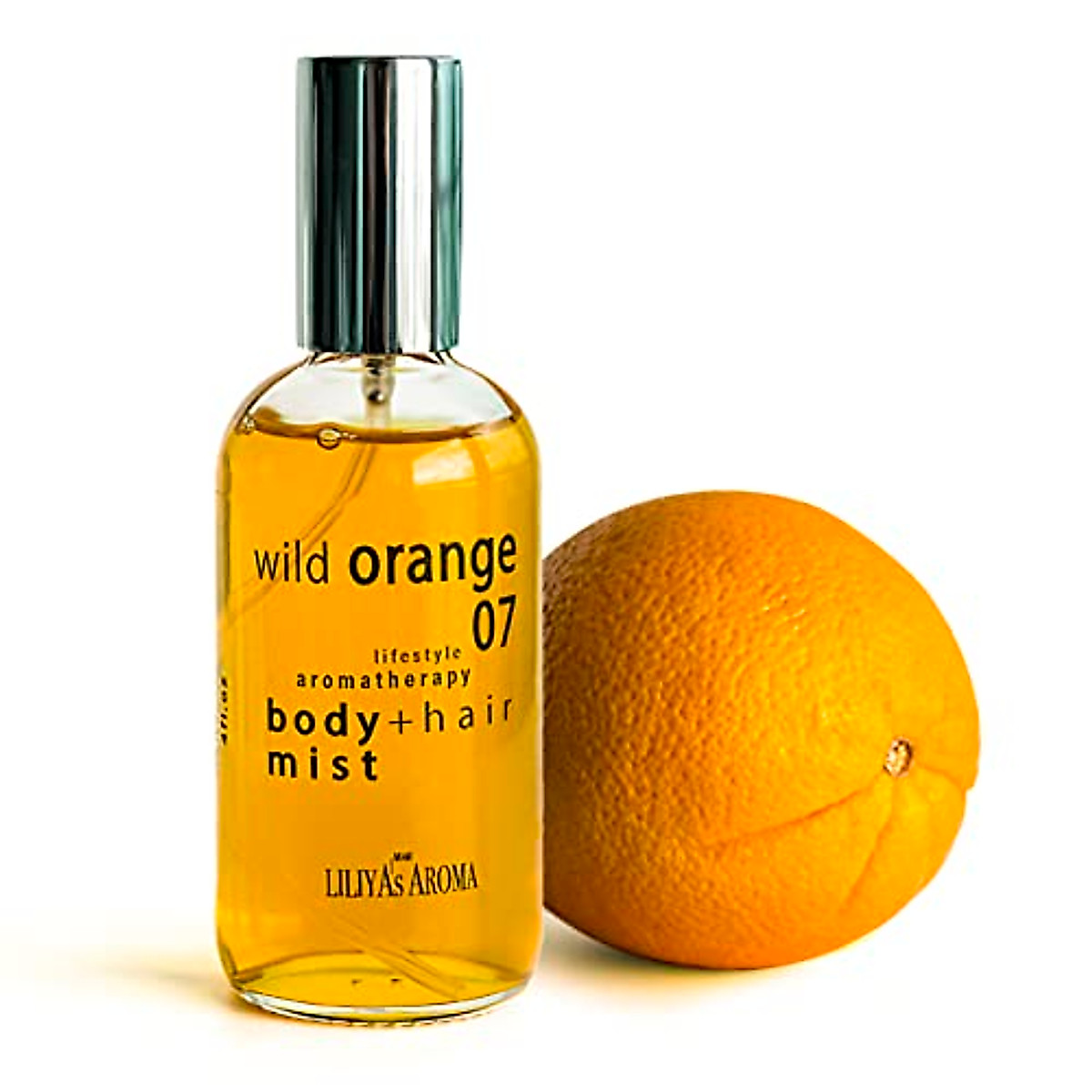 Liliya's Aroma Aromatherapy Wild Orange 07, Natural Perfume Mist for Body & Hair, Botanical Perfume made of Orange & Neroli Essential Oils, Tropical Brazilian Scent 4 oz