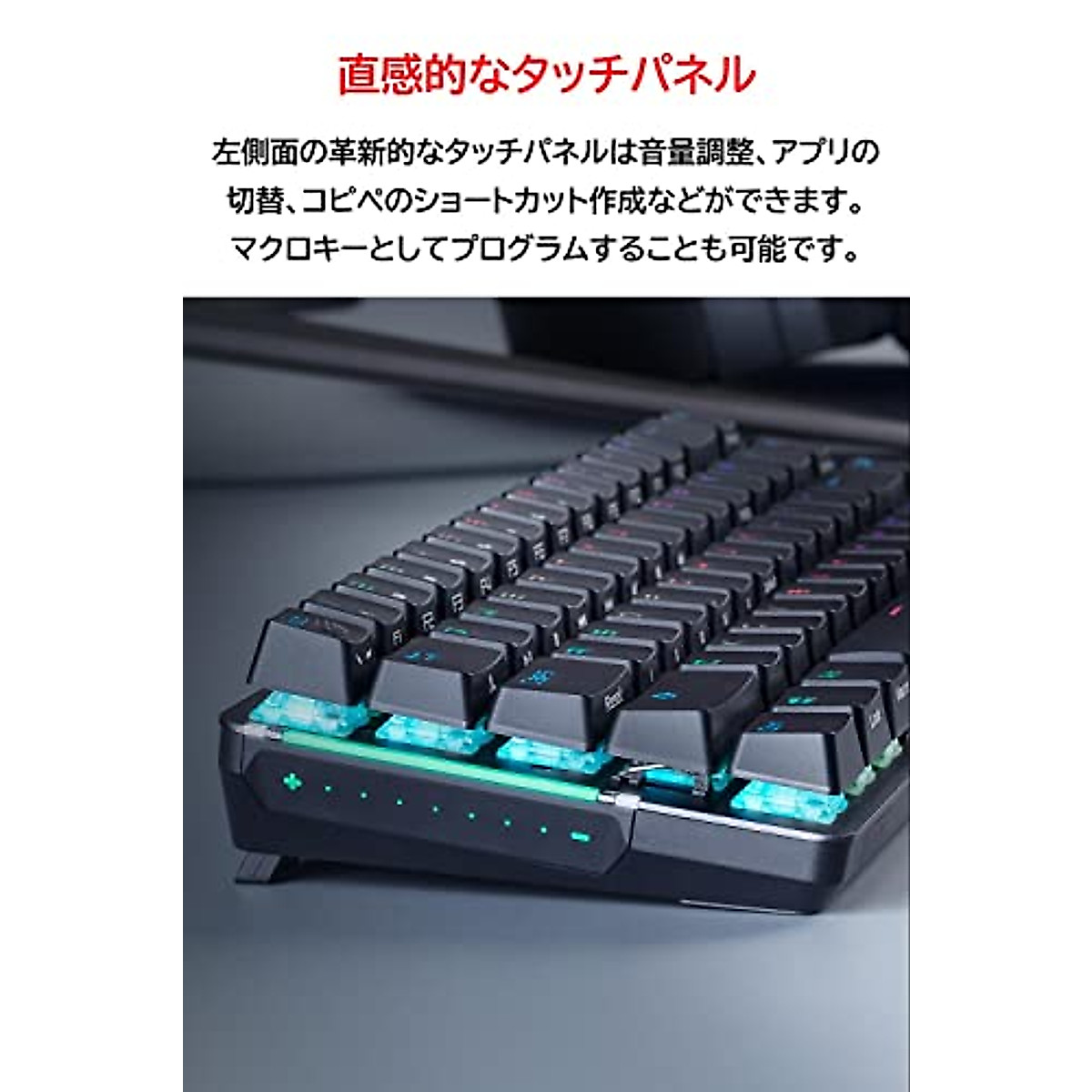 ASUS ROG Falchion Wireless 65% Mechanical Gaming Keyboard | 68 Keys, Aura Sync RGB, Extended Battery Life, Interactive Touch Panel, PBT Keycaps, Cherry MX Blue Switches, Keyboard Cover Case (Renewed)