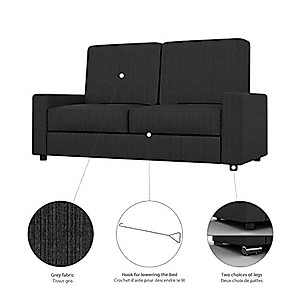 Bestar Nebula Queen Murphy Bed with Sofa, White