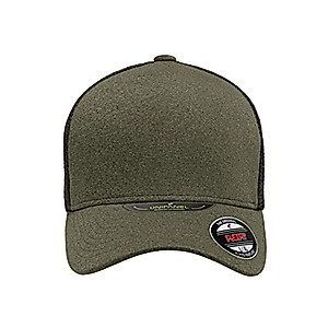 Flexfit Melange UniPanel Trucker Cap, Olive, Large/XLarge