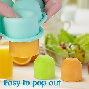 Wellrise 3 Pack Baby Food Storage Containers with Lid and Spoon Reusable Silicone Baby Food Freezer Tray 9 Cup 2.6 oz Stackable Mold Baby Feeding Set for Food Vegetable Fruit Puree and Breastmilk