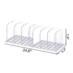 HAN SHENG Adjustable Shelf Divider for Closet Purse Organizer Clear Shelves Dividers Clothes Purse Bag Handbag Organizer Purse Display Stand Desk File Sorter Stand Holder Bookshelf (8 Layers)