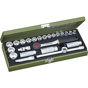 PROXXON 23110 Socket Set, 0 V, Multi-Colour, 3/8-Inch, Set of 24 Piece