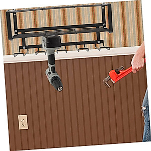 CHILDWEET Electric Drill Storage Rack Electrical Tools Power Tool Garage Storage Shelves Heavy Duty Cordless Garage Organizer Rack Electric Tool Drill Organizer Tool Rack Black Carbon Steel