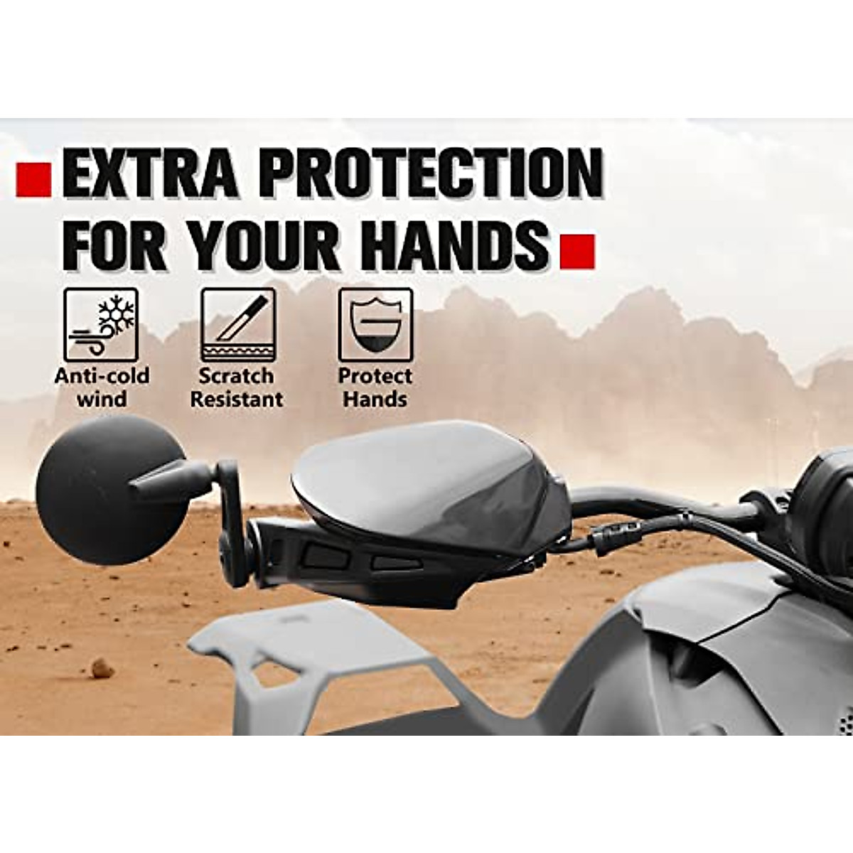 A & UTV PRO Sport Windshield & Aluminum Plastic Handguards Kit for Can-Am Ryker All Model, Adjustable Vented Windscreen, Hand Guard Protector, Replace OEM # 219401023, 219400771, 219400998, 219400894