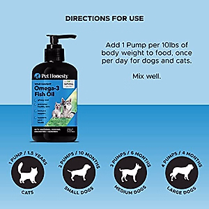 PetHonesty Omega-3 Fish Oil for Dogs - Skin & Coat Health Supplement - EPA + DHA Fatty Acids, May Reduce Normal Shedding & Sensitive Skin - Supports Immunity, Hip Joint, Brain & Heart Health - (32oz)