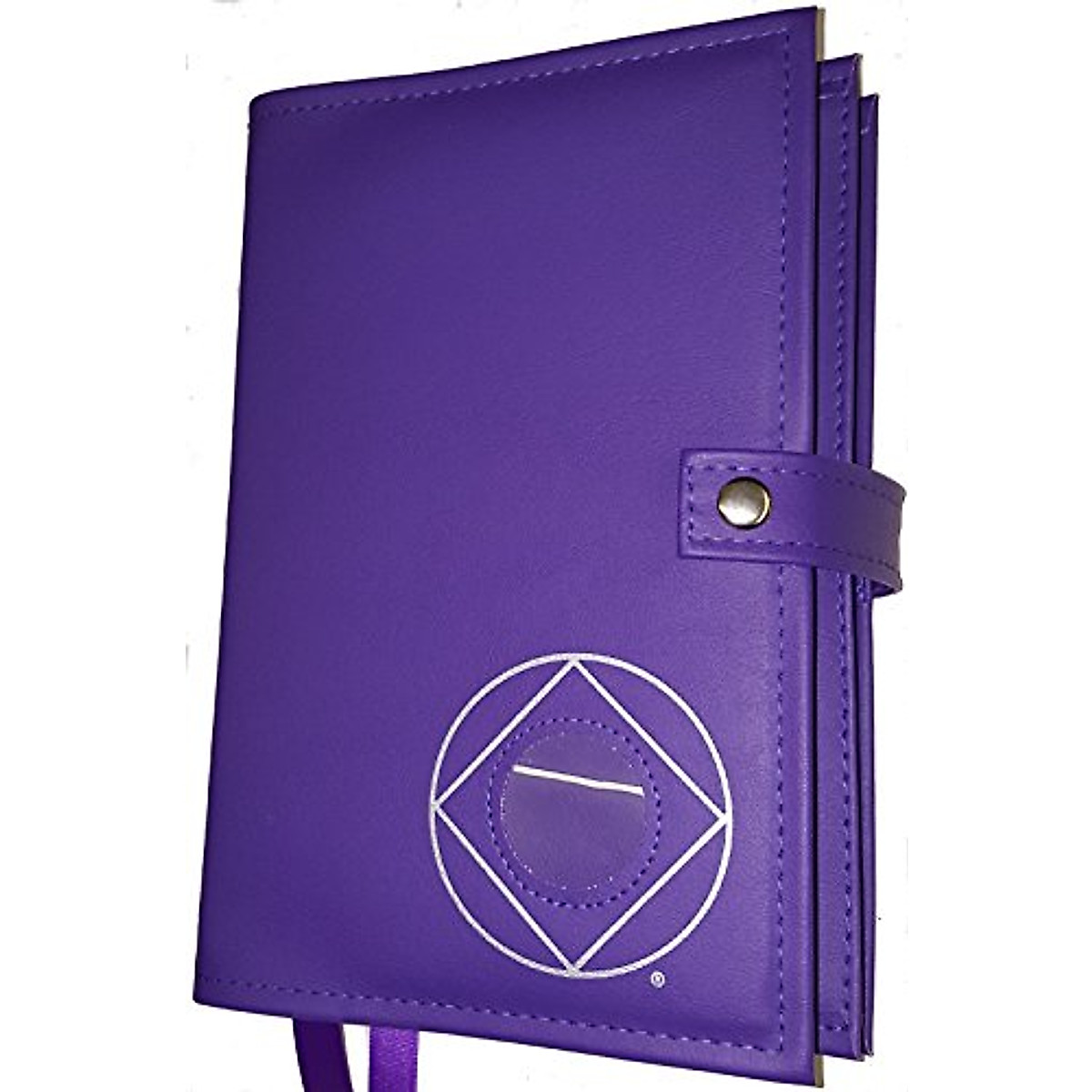 Double Narcotics Anonymous NA Basic Text & It Works, How & Why Book Cover Medallion Holder Purple Orchid