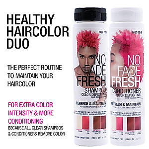 No Fade Fresh Bright Red Color Depositing Shampoo + Conditioner + BondHeal Bond Rebuilder Bundle - Enhance Color, Prevent Fading & Refresh, Temporary Hair Dye