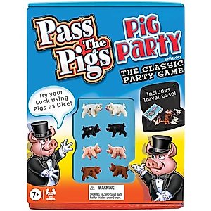 Pass The Pigs: Pig Party Edition by Winning Moves Games USA, Try Your Luck Using Pigs as Dice, Up to 4 Players Can Now All Play Pass The Pigs at The Same Time, Ages 7+ (1149)