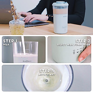 MINI Milk Tea Mug Maker Iced Tea Maker and Iced Coffee Maker Stainless Steel Straw Portable Size Multi-Purpose Electric Milk Foam Maker Espresso Coffee Tea Coffee Shop Dessert Shop Hotel Milk